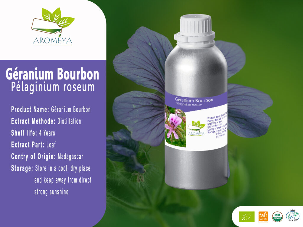 Huile essentielle de Géranium bourbon // Geranium bourbon essential oil ...